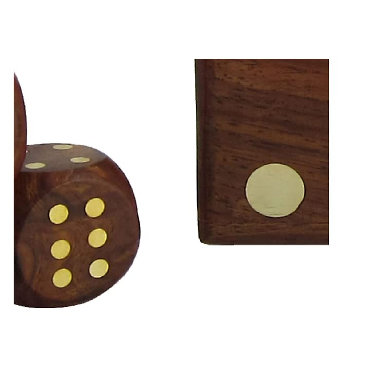 KAM Home Wooden Game Dice Box with Five Dice Gifts for Christmas