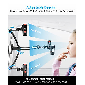 INNOMAX Adjustable Long Arm Tablet Mount, Backseat iPad Holder, 5"-12.5" Devices, Black