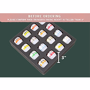 Polar Whale 2 Cocktail Capsule Drawer Organizers Tray Insert Compatible with Keurig DrinkWorks Pods for Kitchen Home Bar Party Waterproof Washable Black Foam 16 Compartment 12.5 x 12.5 Inches