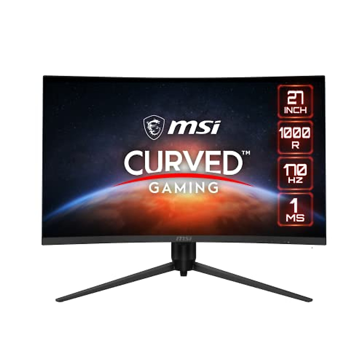 MSI G271CQP E2, 27" Gaming Monitor, 2560 x 1440 (QHD), VA, 170Hz, FreeSync Premium, HDMI, Displayport, Tilt, Swivel, Height Adjustable,Pivot