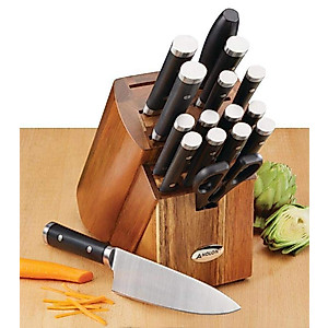 Anolon 17 Piece Knife Block Set, Black