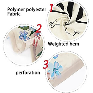 4 Pcs Easter Shower Curtain Sets with Non-Slip Rugs, Toilet Lid Cover, Bath Mat and 12 Hooks, Pink Rose Bunny Rabbit and Easter Eggs Spring Shower Curtains for Easter Day Bathroom Decoration