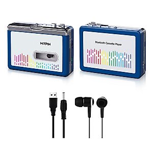 Bluetooth Cassette Player with Headphone, Tape Player Bluetooth Output to Headphone/Speaker,Walkman Portable Cassette Tape Player 2 AA Battery or USB Power Supply, 3.5mm Headphone Jack