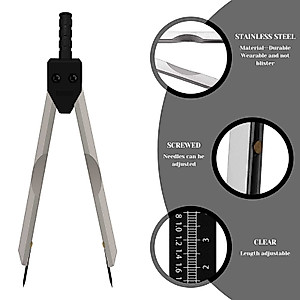 BLMHTWO EKG Calipers, ECG Calipers Caliper for Nurses Measuring Tool with Ruler and Help Read ECGs Stainless Steel Black Reliable Useful EKG Caliper for Paramedic School Cardiology Electrocardiogram
