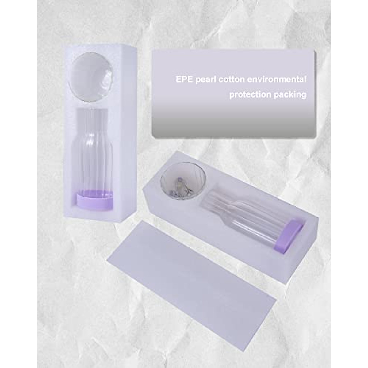 Bedside Carafe with Cup, 600ml Bedside Water Carafe Set Bottle Water Jug, Clear Glass Mouthwash Container Decanter, Ribbed Night Water Carafe with Glass Cup for Nightstand, Guest Bedroom, Bathroom