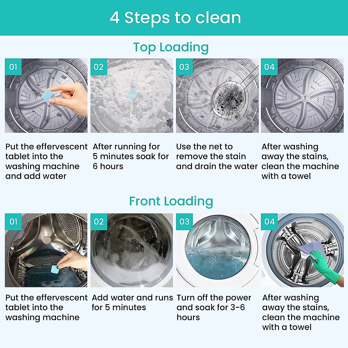 Maravello Washing Machine Cleaner Descaler(Lemon, 28 Count)