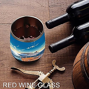 WYUSPGK 304 Stainless Steel Insulated Cup, Summer Sea Cruise Print Smooth Rim, Durable & Reusable - Perfect for Office, Home, And Travel