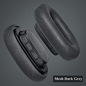 Replacement Ear Pads for AirPods Max Headphone Breathable Mesh Fabric Earpads Covers Easy to Install with Magnet Ear Pads Earmuff Repair Part(Dark Grey)