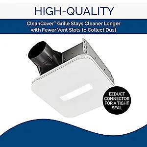 Broan-NuTone AE80LK Ventilation with LED CleanCover and Roomside Installation, ENERGY STAR Certified, 80 CFM, 0.7 Sones, White