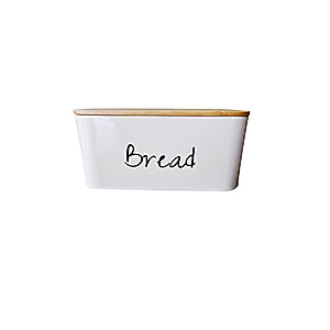 Farmhouse Essentials High Quality Metal Bread Box, Vintage Design, Kitchen Countertop Bread Storage Bamboo Cutting Board/Lid