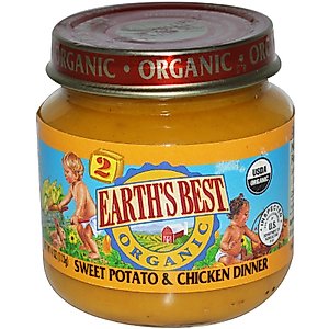 Earth's Best Organic Sweet Potato, Squash and Chicken Baby Food, 4 Oz Jar