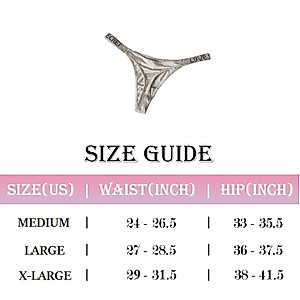 BY.ECG Women's Satin Shine Strap Thong Rhinestone Panty Nude 1 Pack(L)