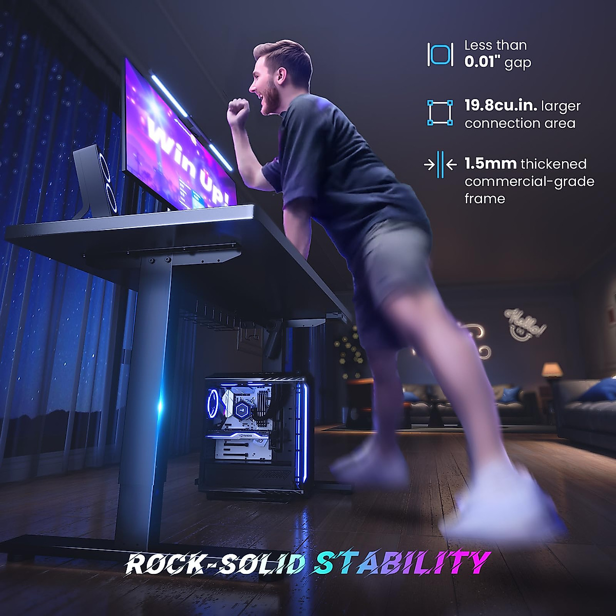 SIAGO Electric Standing Desk Adjustable - 48 x 24 Inch Sit Stand up Desk with Cable Management - 3 Memory Preset Adjustable Height Desk Computer Home Office Desk