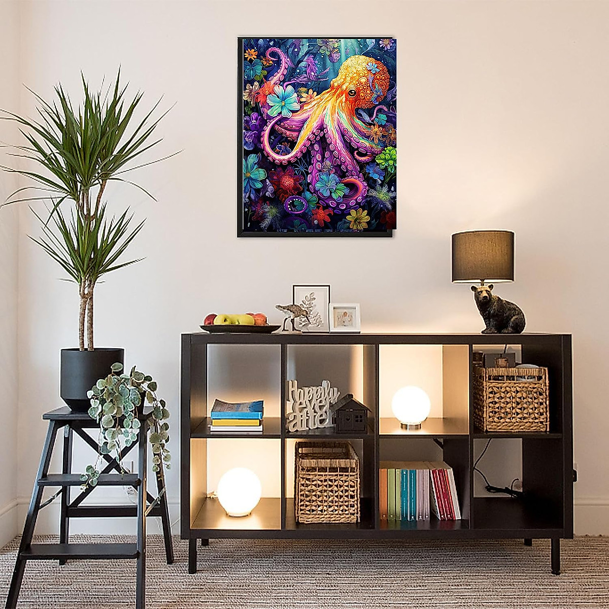 EIBEILI Diamond Painting Kits for Adults, Octopus DIY 5D Diamond Art Kits for Kids Diamond Dots for Adults Clearance Full Drill Crystal Craft Kits for Home Wall Decor Gifts 12x16inch