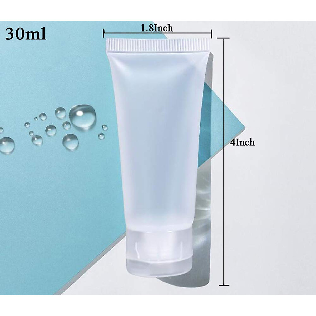 ericotry 24Pcs 30ml (1oz) Empty Translucent Plastic Cosmetic Lotion Tubes Bottles Shampoo Facial Cleaning Bottles Makeup Sample Soft Container Tube Bottle Vial Jar Pot Case with Flip Lid