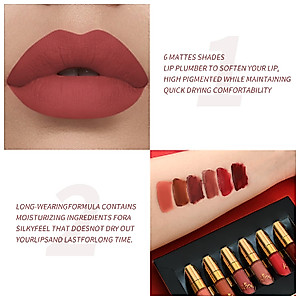 6PCS Matte Liquid Lipstick Set Non-Stick Cup Waterproof Long Lasting Birthday Edition Durable Liquid Lipgloss Beauty Cosmetics Makeup Set Gifts for Women Girls (Birthday Edition)