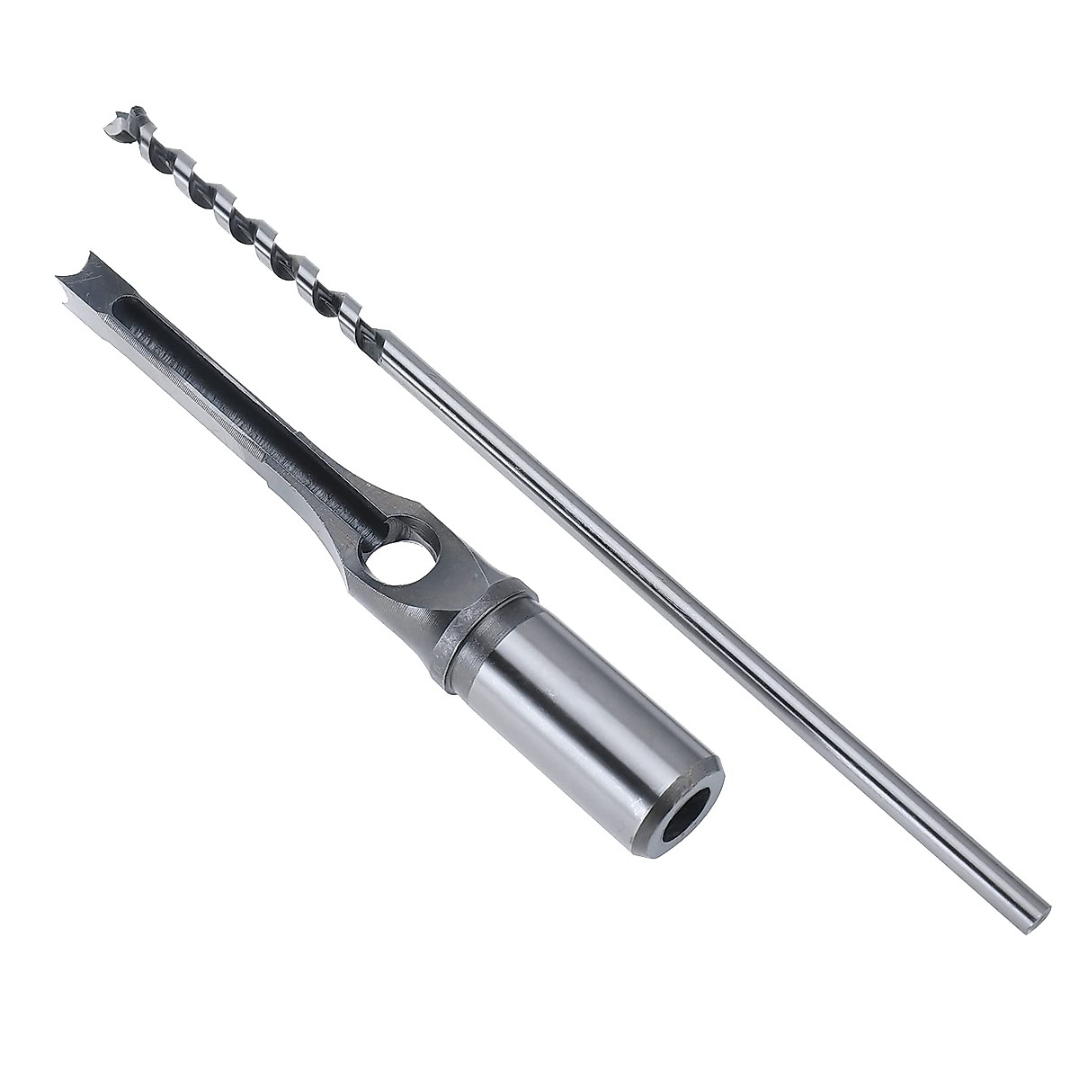 Square Hole Mortise Chisel Drill Bit Set, HSS Woodworking Hole Saw Mortising Chisel Hole Drill Bits 6/25" 1/4" 5/16" 3/8" 2/5" 1/2" 9/16" (7 Pieces)