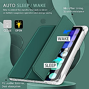 Hoidokly iPad Mini 6 Case 8.3 Inch 2021, iPad Mini 6th Generation Case Clear, Hard Back Cover Cases for 2021 iPad Mini 8.3" 6th Gen A2567 A2568 A2569 -Green