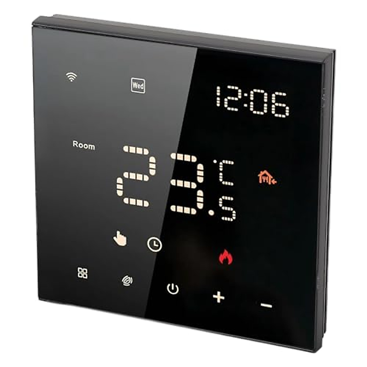 Household Thermostat, Mobile Phone Control Touch Screen 7-Day Programmable High Smart Thermostat Practical Flame Retardant 100-250VAC for Room (3A Water Floor Heating Wall