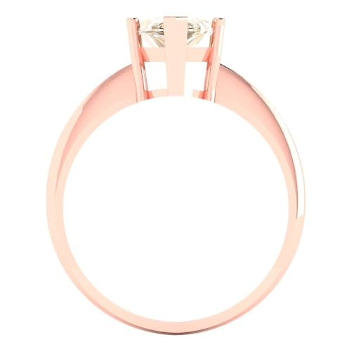 Clara Pucci 2.50 ct Marquise Cut Solitaire Natural Brown Morganite Engagement Bridal Promise Anniversary Ring 18K Rose Gold Size 10.5