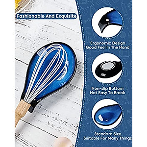 Uniidea Ceramic Spoon Rest, Spoon Rest for Kitchen Counter, Spoon Holder for Stove Top, Coffee Cooking Farmhouse 4inch, Blue