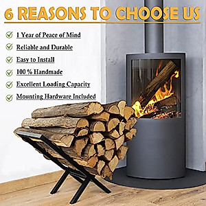 AJART Firewood Rack Indoor - Heavy Duty Outdoor Firewood Holder for Indoor Fireplace Wood Log Stand Storage