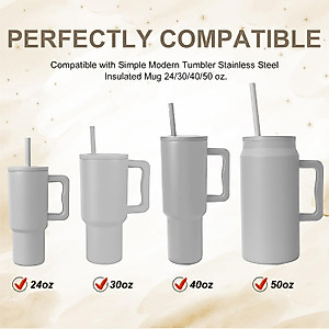 4pcs Replacement Stopper Compatible with Simple Modern Kids 40 oz 30 oz Tumblers with Handle, Silicone Water Bottle Top Accessories Cup Lid Seal Gaskets Travel Mug Replacement Parts (Gray)