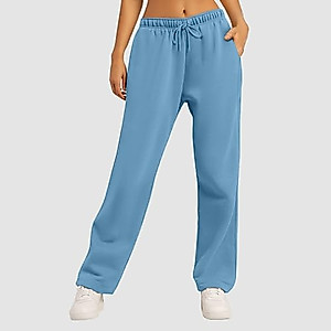 Plus Size Palazzo Pants Metallic Pants Dressy Capri Pants for Woman White High Waisted Pants Woman's Waterproof Rain Pants Womans Hiking Pants Lightweight Woman Pants Casual Z1102a-Light Blue XXL