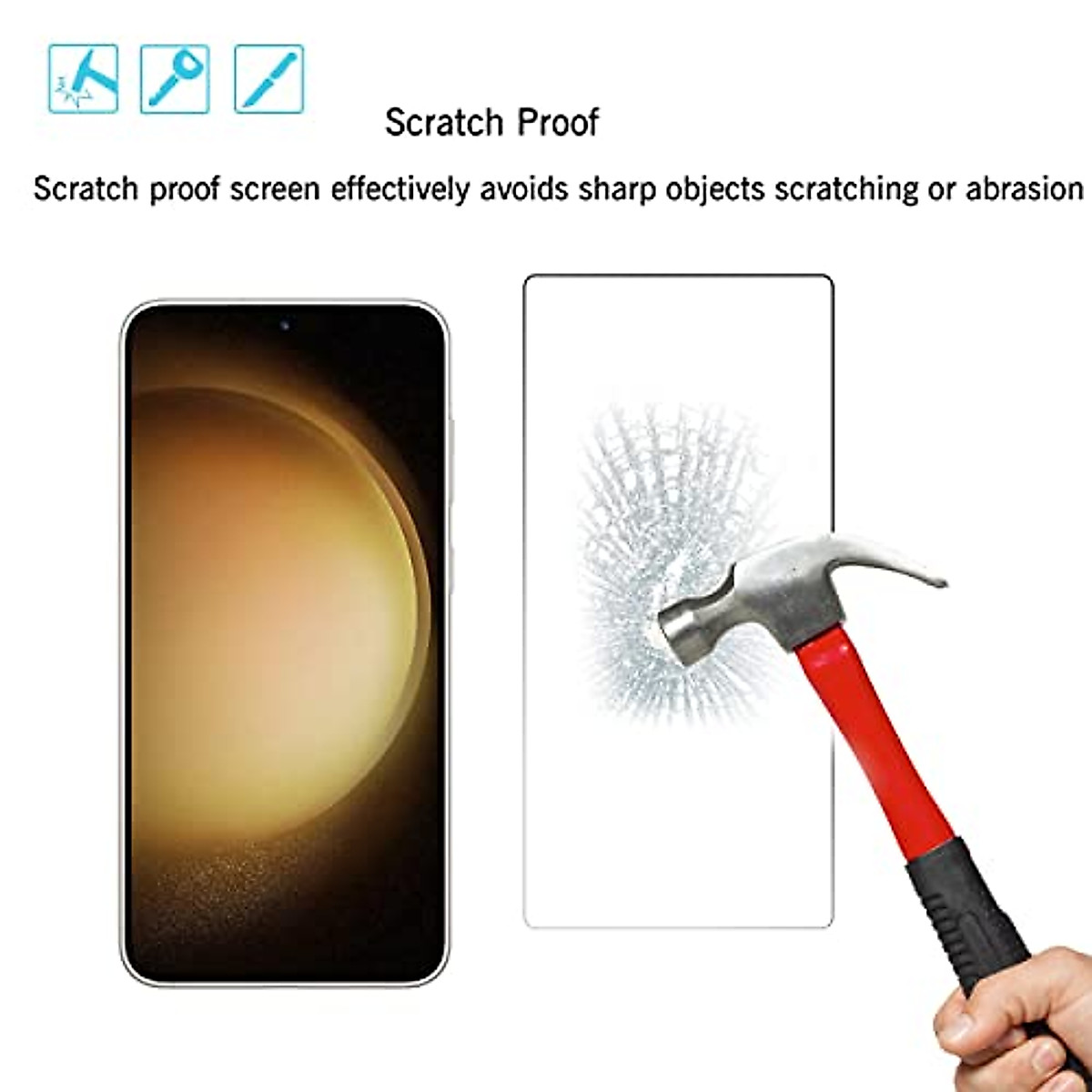 Ailun Glass Screen Protector for Galaxy S23+/ S23 Plus [6.6 Inch] 3Pack + 3Pack Camera Lens Tempered Glass Fingerprint Unlock 0.25mm Ultra Clear Anti-Scratch Case Friendly [Not For S23 Ultra]