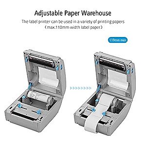 N/A Multifunction Desktop 110mm Thermal Paper Printer Barcode Label Printer USB BT Communication Interface Label Printer