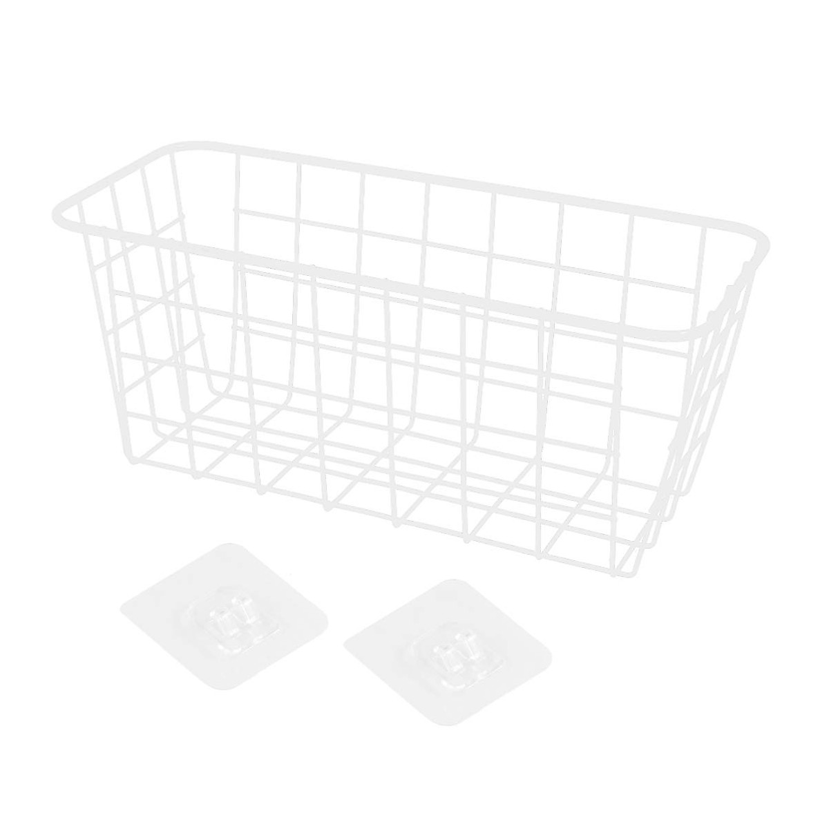 Hemoton Wire Storage Basket Metal Hanging Basket Door Baskets Organizer Black Hanging Shelves Cabinet Storage Basket Wire Baskets Organizing Black Baskets White Barbed Wire Wall-mounted