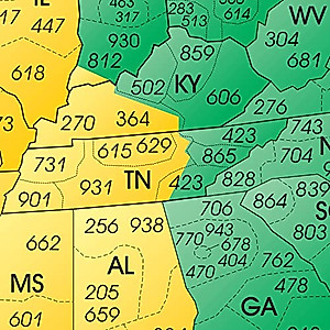 ImageAbility North America Laminated Gloss Time Zone Area Code Map with Reverse Lookup, Desk Size 11 by 17 Inches