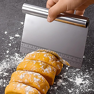 ISZW Dough Blender Pastry Cutter Set, Pastry Cutter Pastry Scraper Set, Stainless Steel Dough Pastry Scraper/Cutter/Chopper, Multipurpose Pizza/Biscuits/Dough Cutter, Professional Baking Dough Tools