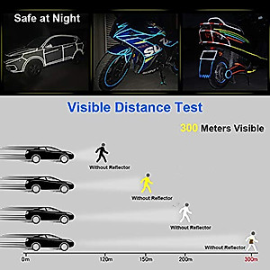 Reflective Tape Outdoor Safety Warning Lighting Sticker Waterproof Bike Reflector Tape for Car, Bicycle, Motorcycle Rim Self-Adhesive DIY Decoration (6 Colors-Blue Red Green White Yellow Black+orange)