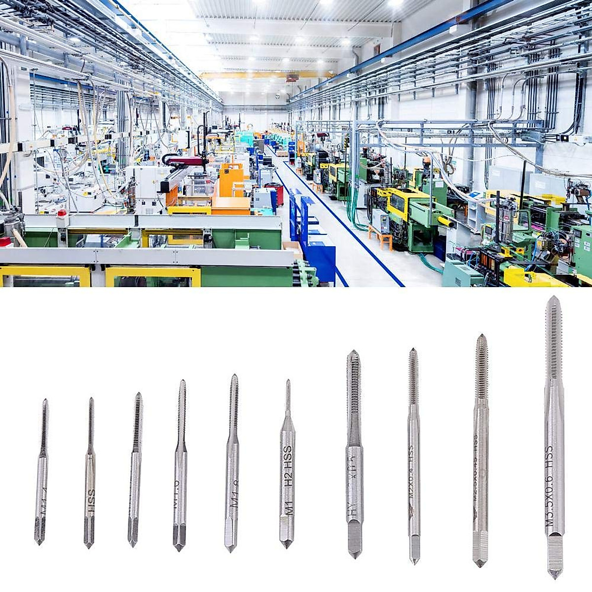 Mini Metric HSS Thread Tap Set, M1 M1.2 M1.4 M1.6 M1.7 M1.8 M2 M2.5 M3 M3.5 Drill Tap Bit, 10pcs Machine Hand Threading Tool for Wood, Plastic, Metal