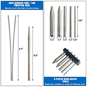 Socpuro 13 Pieces Metal DIY Model Tool Set, Edge Bending Tools Tab Twisting Assist Tools Metal Tweezers Needle Nose Pliers for 3D Metal Jigsaw Puzzles Assembly