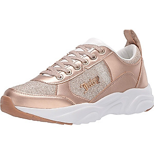 Juicy Couture Enchanter Women Lace Up Fashion Sneaker Casual Shoes Enchanter Rose Gold Glitter 8.5