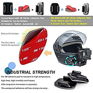 Helmet Adhesive Sticky Mount for Insta360, 3M Sticky Pads Mounts Compatible with Gopro, Insta360 ONE X3, X2, X, RS, R, GO 2 and DJI OSMO Action 2 Helmet Attachment