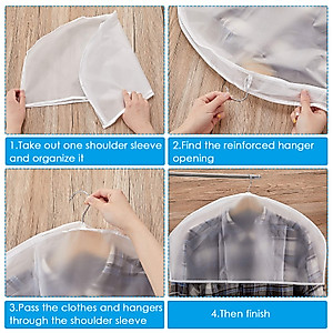 Patelai 24 Pieces Dust Covers for Hanging Clothes 24 x 12 x 2 Inches Shoulder Covers for Hanging Clothes for Closet Storage Suit, Coats, Jackets, Dress Closet Storage