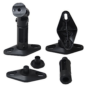 VideoSecu 4 Black Universal Satellite Speaker Mounts / Brackets for Walls and Ceilings 1VE (Black, 4 Pack)