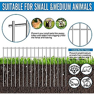 Animal Barrier Dog Fence,Spike spacing no dig Underground Decorative Garden Fencing, Ground Stakes for Cats Rabbits Critters, Under Fences for Patio Yard Outdoor,15 Pack