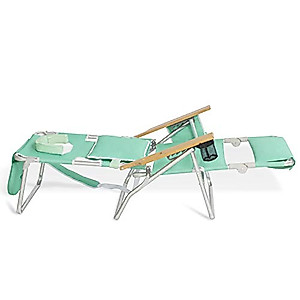 Ostrich Deluxe Padded 3 N 1 Lightweight Portable Adjustable Outdoor Folding Reclining Chair for Lawn Beach Lake Camping Lounge with Footrest, Teal