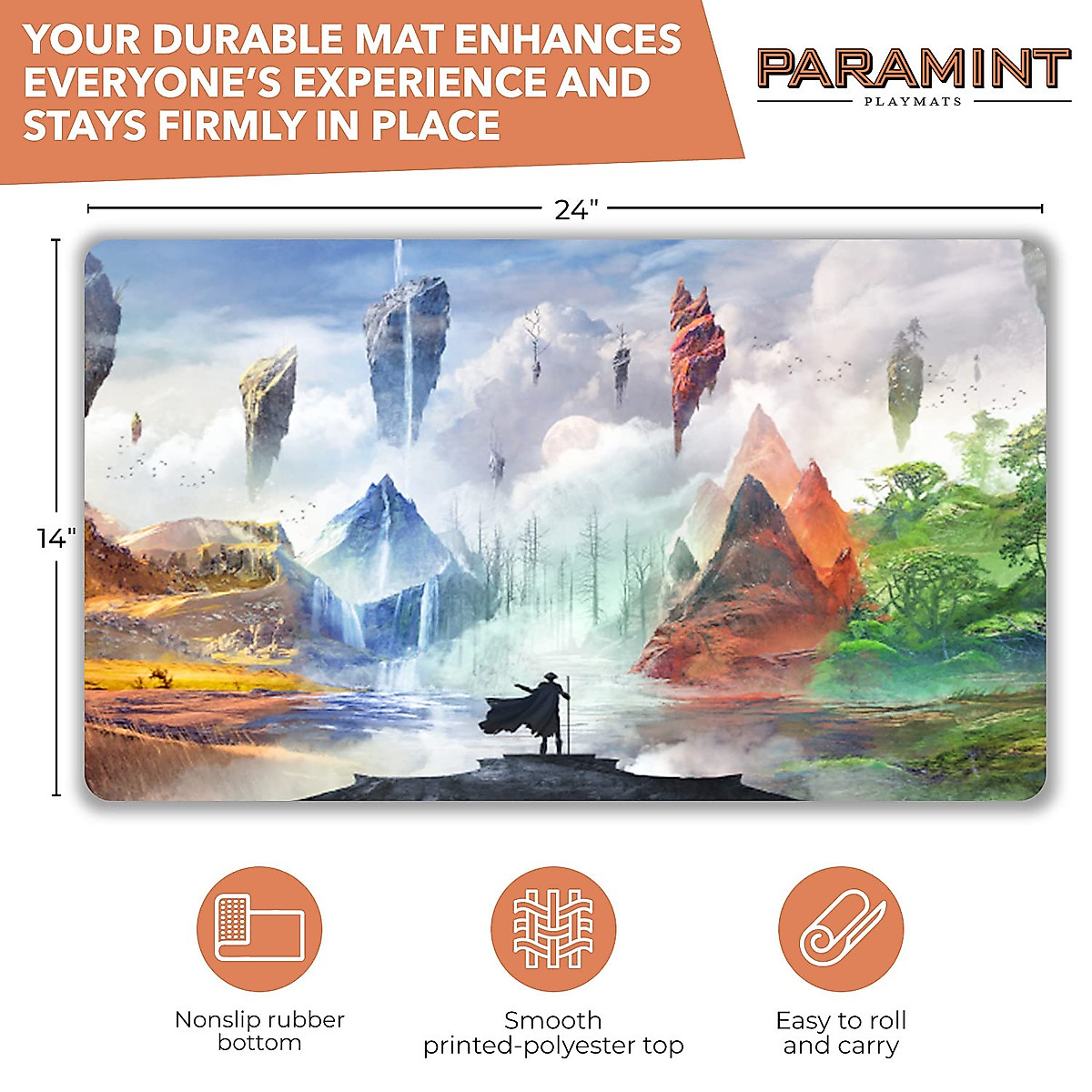 Paramint Eternal Wanderer (Stitched) - MTG Playmat - Compatible with Magic The Gathering Playmat - Play MTG, YuGiOh, TCG - Original Play Mat Art Designs & Accessories