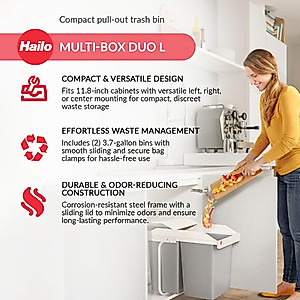 Hailo 3659-001 Multi-Box Duo L, Cream White, Set of 1, Cremeweiß