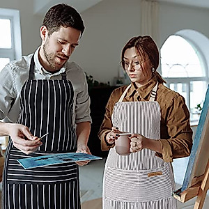 ATROPOS 2 Pcs Aprons for Women with Pockets, Aprons for Men, Womens Kitchen Apron, Cooking Apron Adjustable Bib Chef Apron(Unisex)