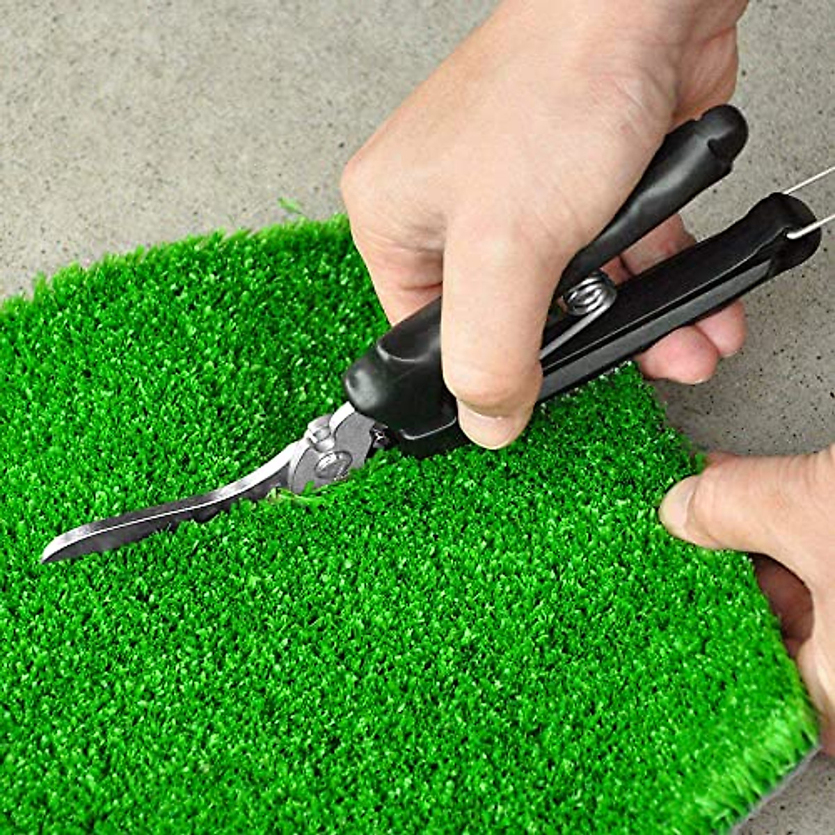 CANARY Carpet Cutter Tool 8" Heavy Duty Carpet Scissors, Razor Japanese Stainless Steel Blade, Spring Loaded Hand Shears for Carpet, Rug, Artificial Grass, Metal Mesh, Made in JAPAN