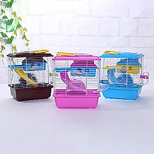 GFHFG Pet Cage Hamster with Transparent Skylight Double Layer House for Hamster Golden Hamster Pet Blue