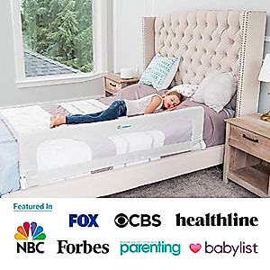 Bed Rail for Toddlers & Infants – Kids Bed Safety Guard rail –Toddler Bed Rails for Twin, Full Size, Queen &King Mattress – baby bed rail For children – Extra Long Crib rail Guard -White (59L19.5H in)