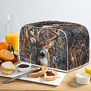 DISNIMO Hunting Forest Deer 2-Slice Toaster Cover, Bread Maker Oven Cover Kitchen Small Appliance Cover, Universal Size Microwave Oven Dustproof Cover Women Gift
