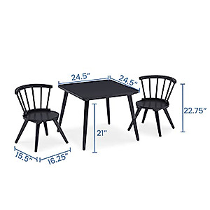 Delta Children Windsor 2-Piece Chair Set, Midnight Grey